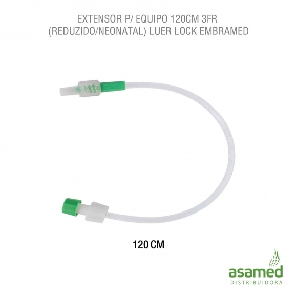 EXTENSOR P/ EQUIPO 120CM 3FR (REDUZIDO/NEONATAL) LUER LOCK EMBRAMED