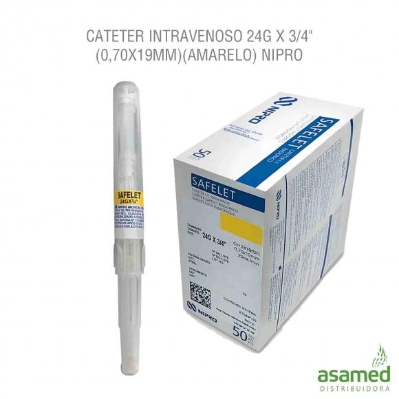CATETER INTRAVENOSO 24G X 3/4" (0,70X19MM)(AMARELO) NIPRO